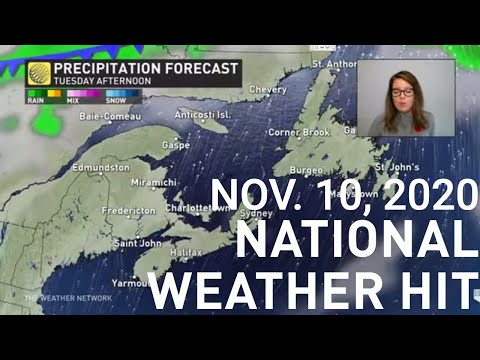 Snow coming for B.C., Ontario breaks heat records | National Weather HIT | Nov. 10, 2020