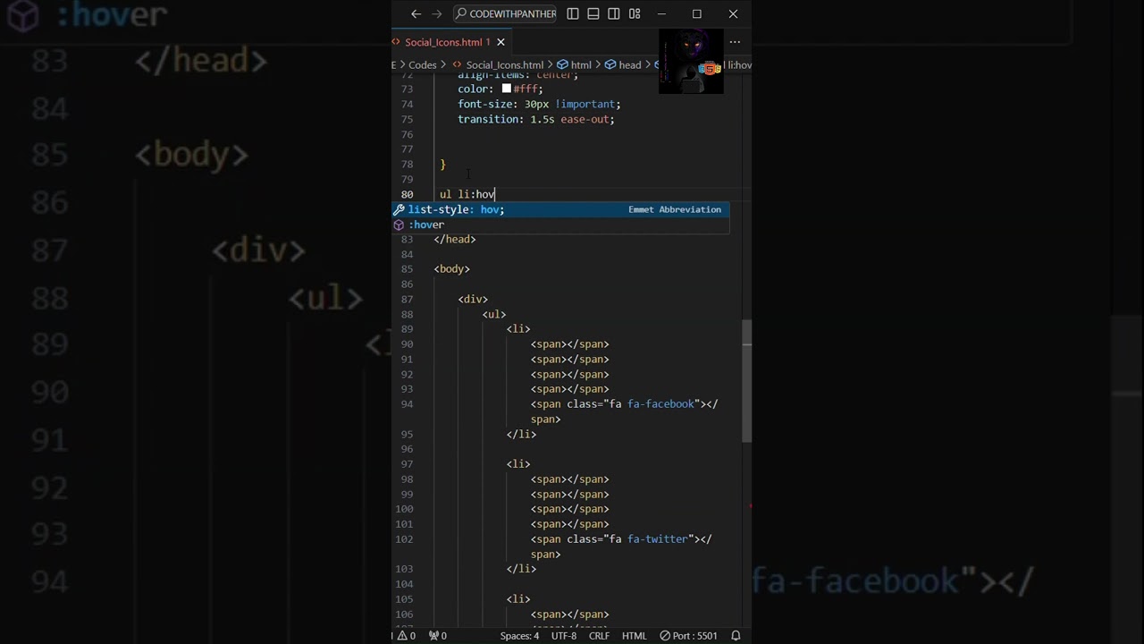 Social Media Icons ||  #coding #htmlcss #html5 #javascript #html #programming #css #python #csshtml