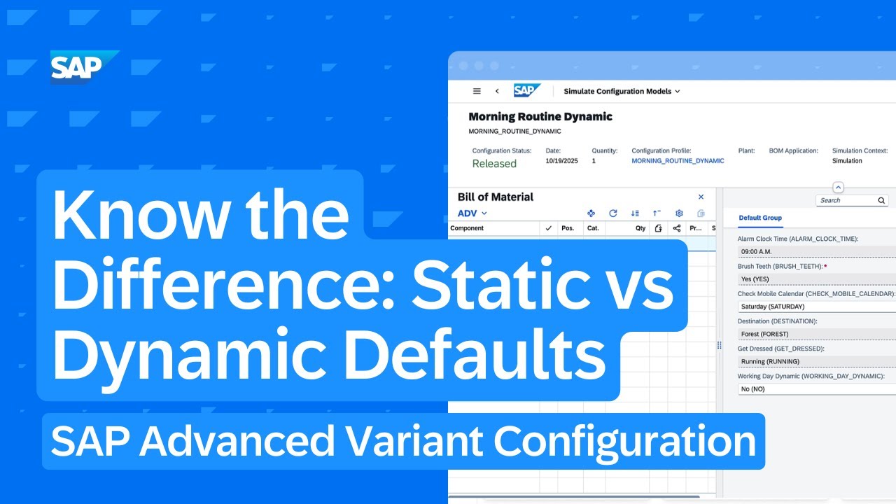 Know the Difference: Static vs Dynamic Defaults | SAP Advanced Variant Configuration
