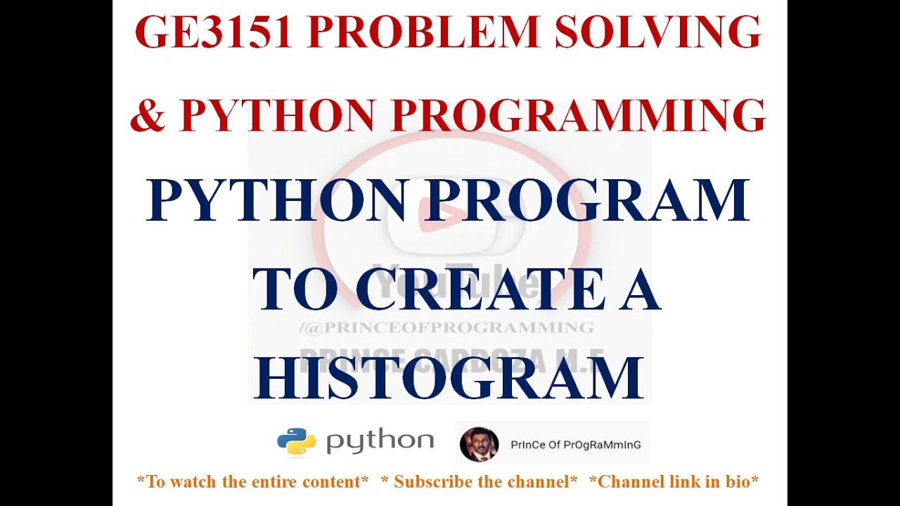 HISTOGRAM | GE3151 PROBLEM SOLVING AND PYTHON PROGRAMMING NOTES