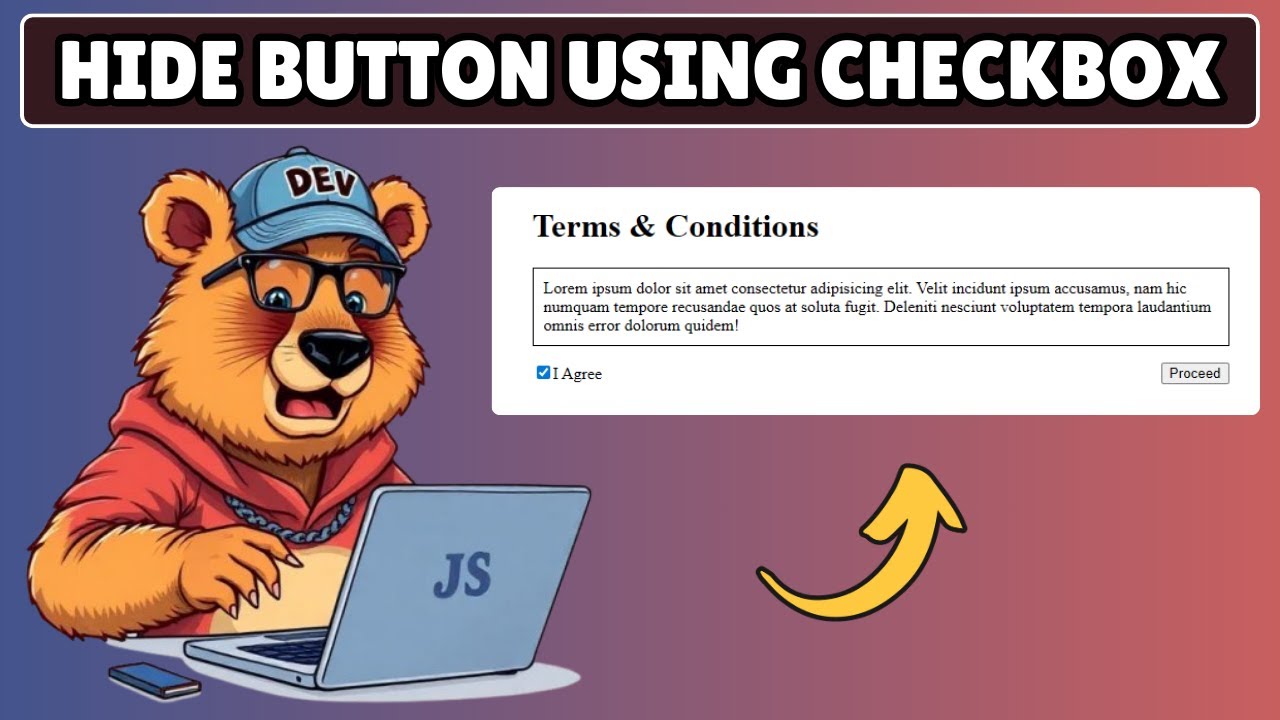How to Hide Button using Checkbox in Javascript