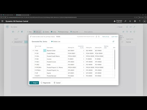 Business Central short video: Suggest number series with Copilot (Generate No. Series with Copilot)