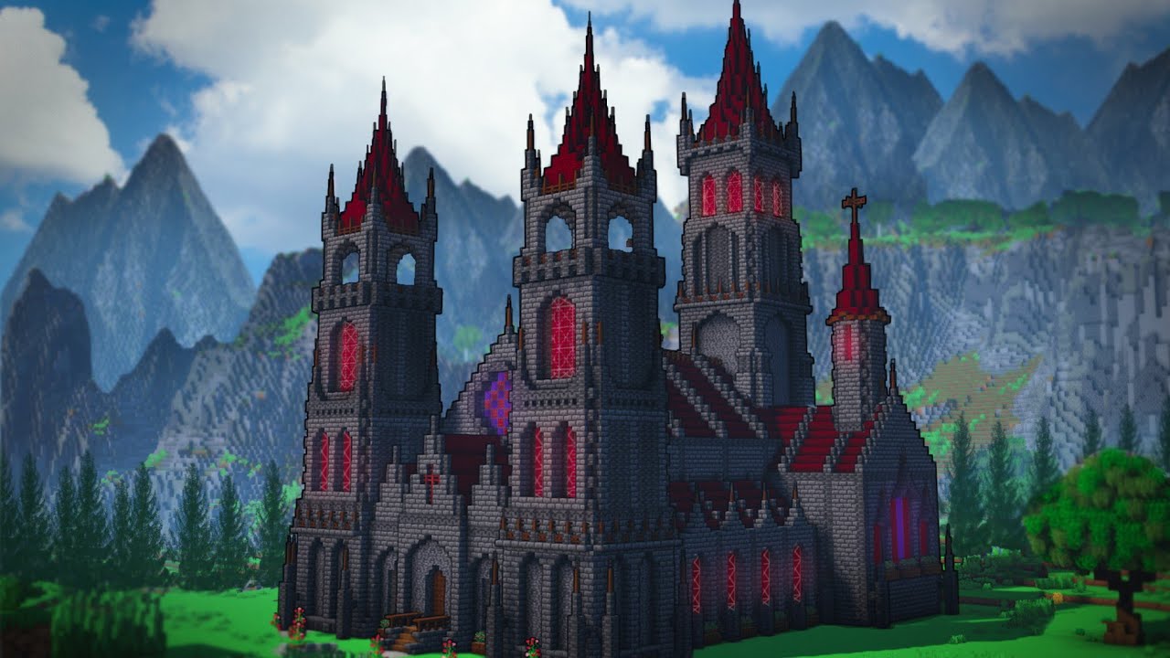 Minecraft: How To Build A Dark Cathedral | Tutorial - Minecraft Builders