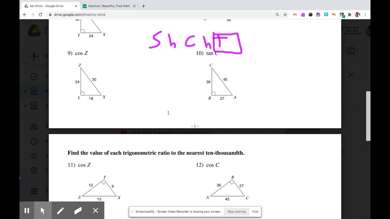 L44 Geo Trig Worksheet Help