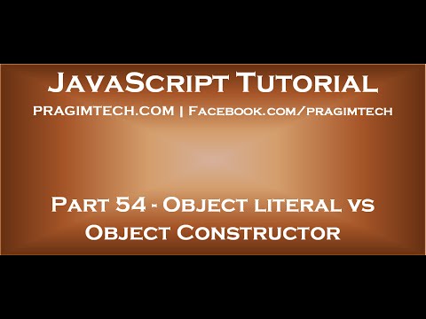Object literal vs object constructor