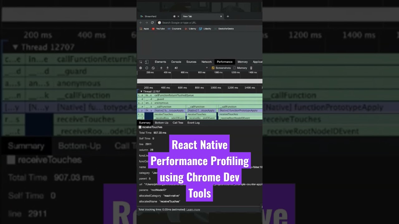 React Native Performance Profiling using Chrome Dev Tools