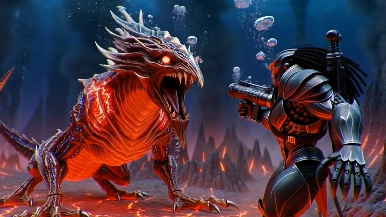 Cyber-Predator vs. Deep Sea Queen: The Final Underwater Hunt | AI Cinematic