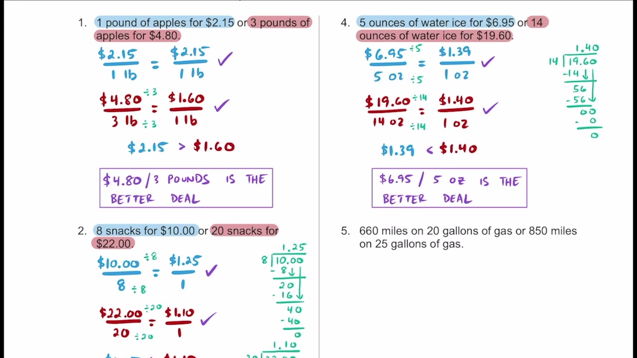 Comparing Rates using Unit Rates [12 Practice Problems]