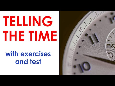 TELLING THE TIME IN ENGLISH quarter half past to -ENGLISH GRAMMAR for beginners Exercises and Quiz