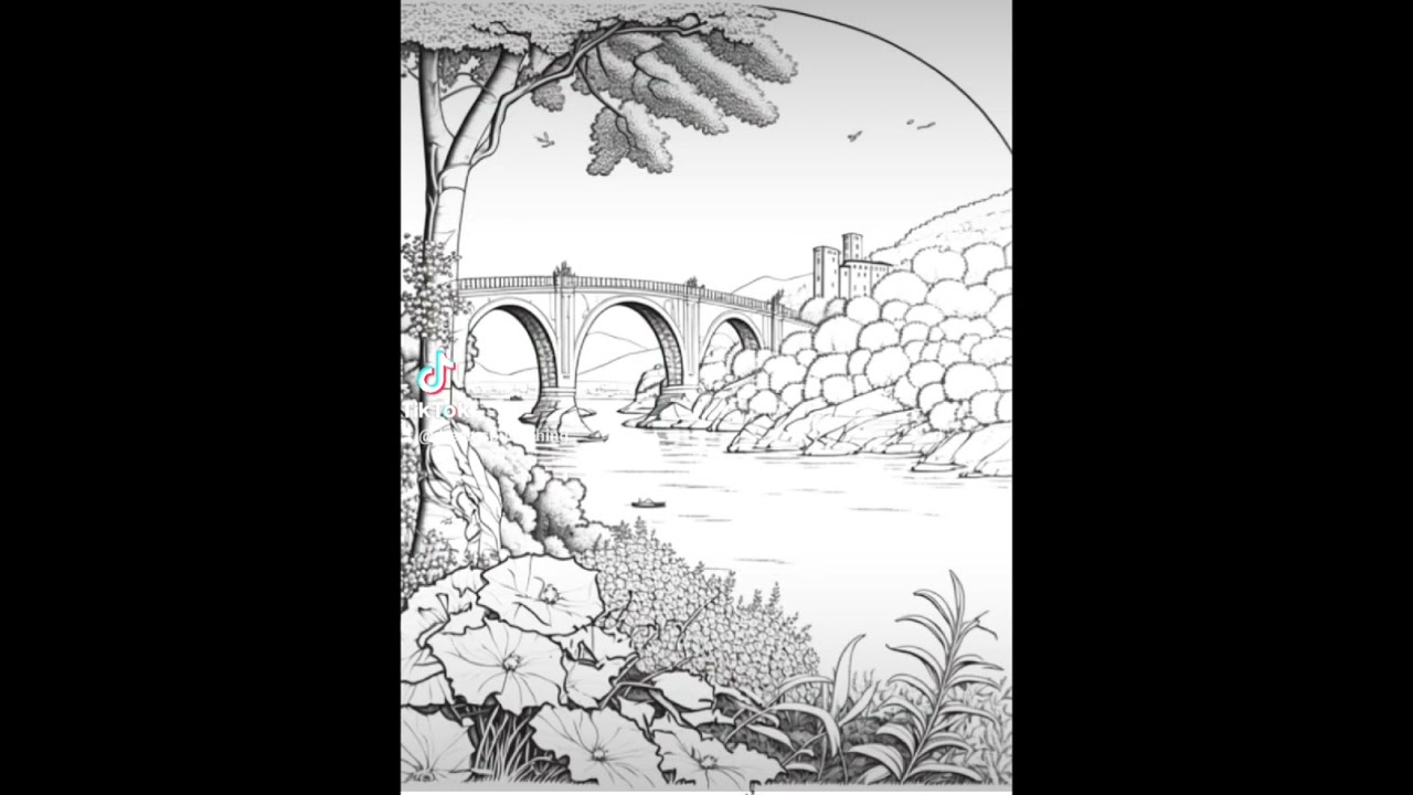 landscape coloring book