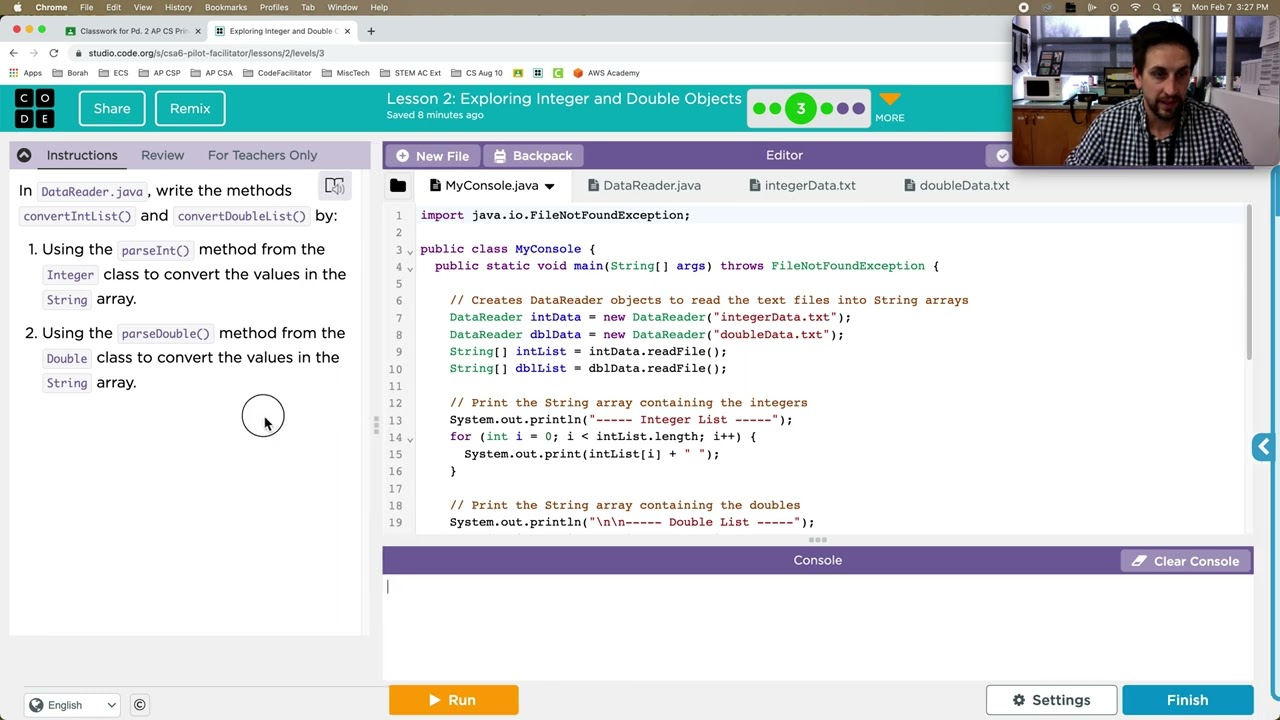 Code.org AP CSA U6L2 Exploring Integer and Double Objects