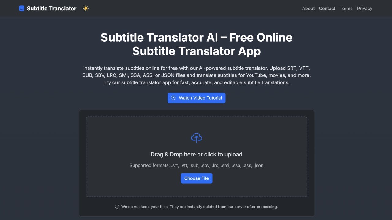How to Translate Subtitles using AI for Free | Translate SRT, VTT, SUB, SBV, LRC, SMI, SSA ASS files