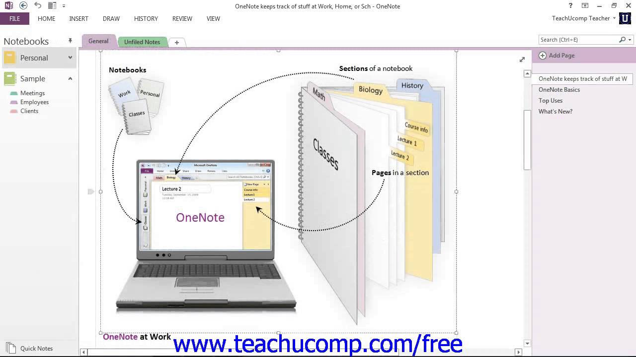 OneNote 2013 Tutorial The OneNote Environment Microsoft Training Lesson 1.1