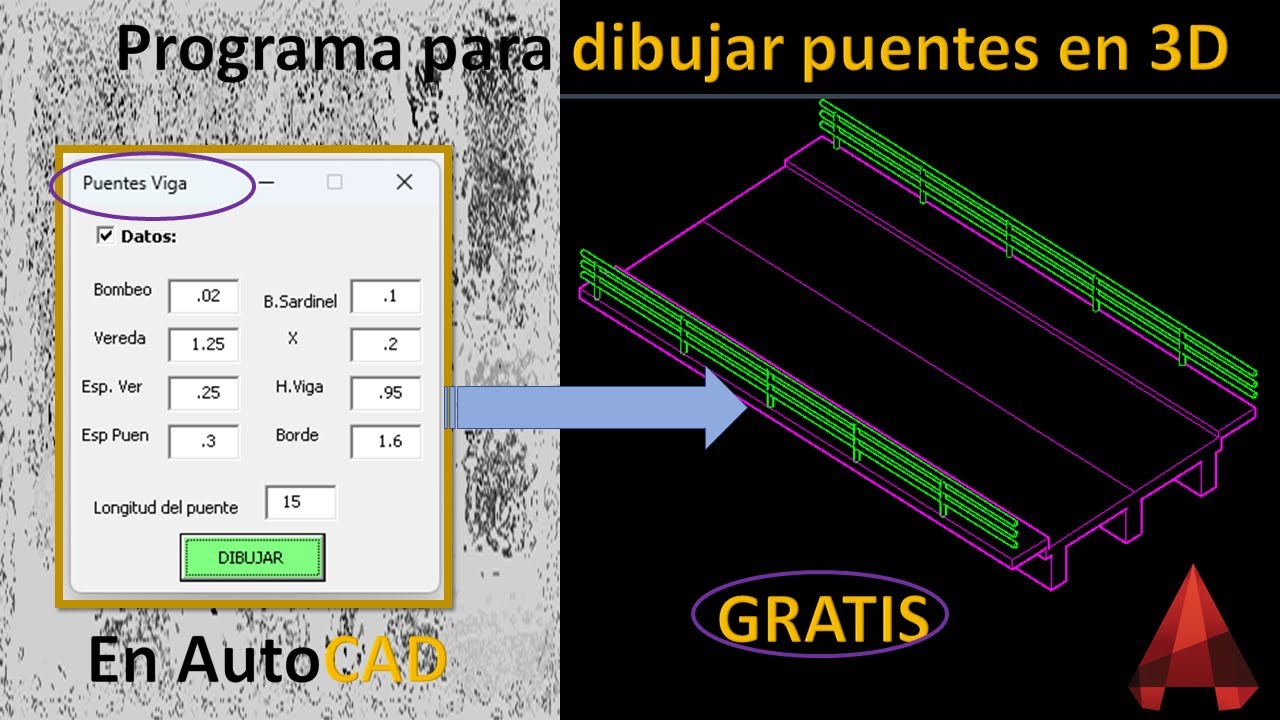 Dibuja puentes viga en AutoCAD en menos de 5 segundos