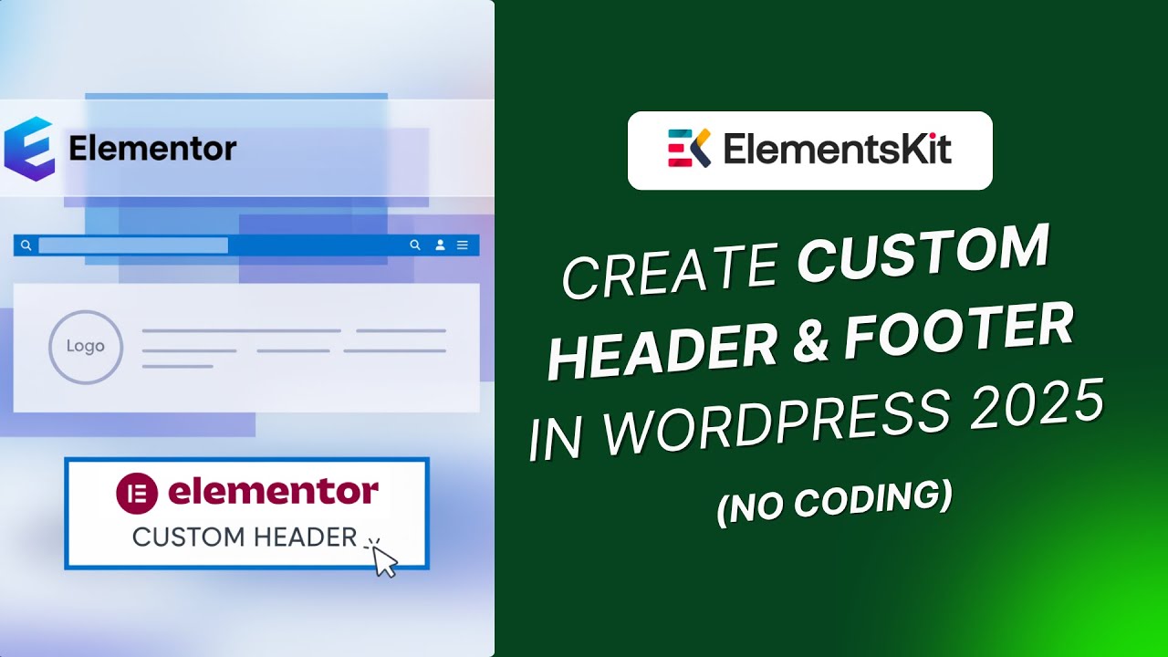 Create Custom Header & Footer in #Wordpress | #Elementor + ElementsKit Full Tutorial 2025.