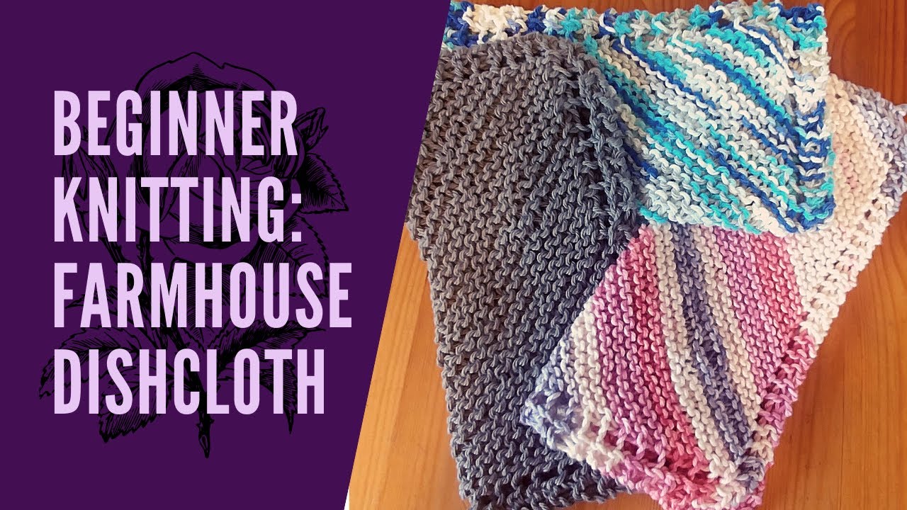How to Knit a BEGINNER DISHCLOTH with Free Pattern | EASY Farmhouse style