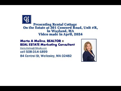 Walking tour of rental cottage at 301-R Concord Rd in Wayland from April 2024.