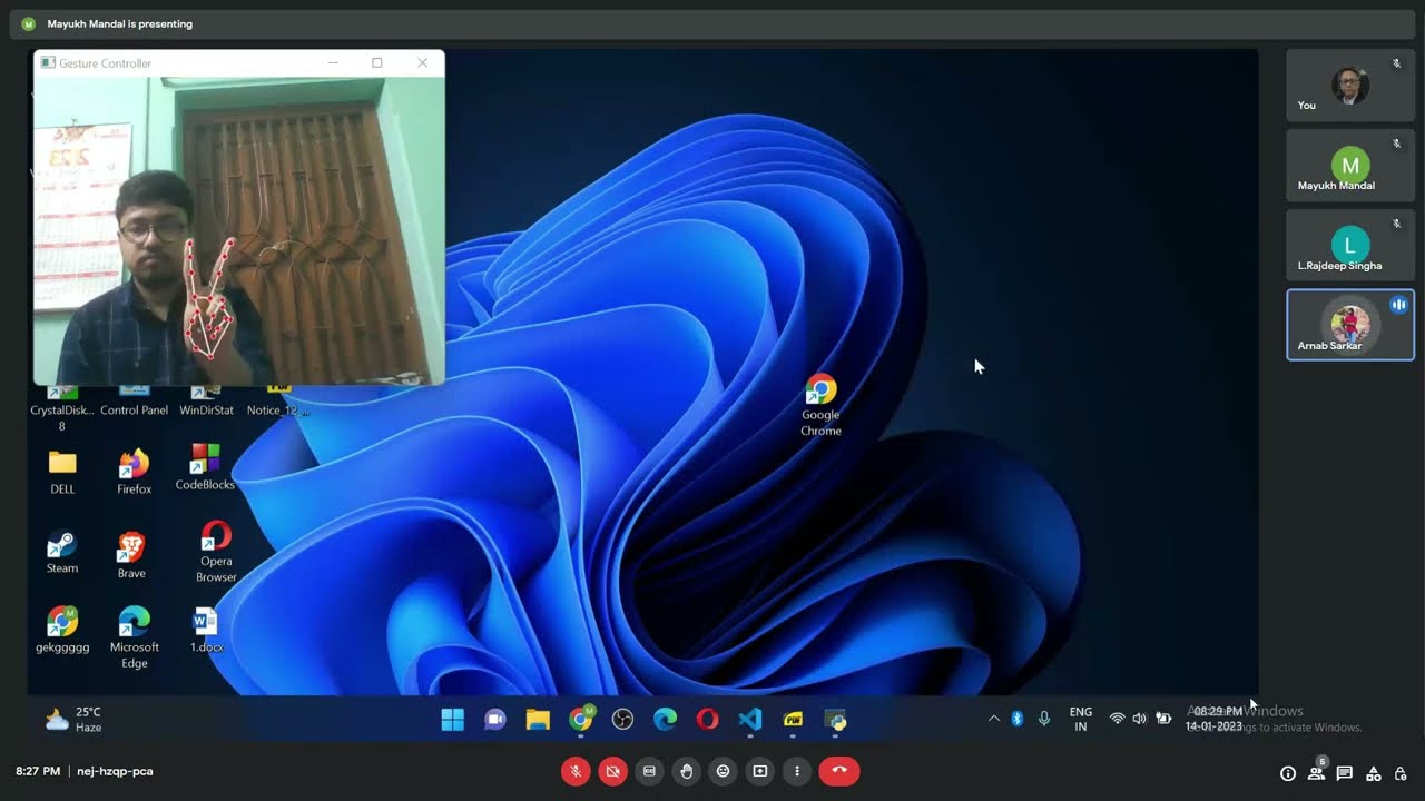 Virtual Mouse Pointer by Python 3 and OpenCv.