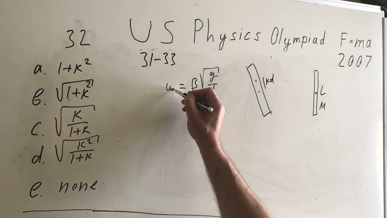 US F=ma Physics Olympiad 2007. Problems 31-33 of 38. Mechanics