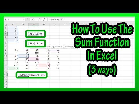 How To Use The Sum Function For Addition, Adding Values Together, Adding Cells Together In Excel