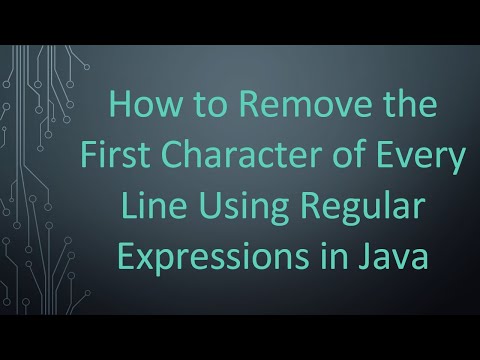 How to Remove the First Character of Every Line Using Regular Expressions in Java