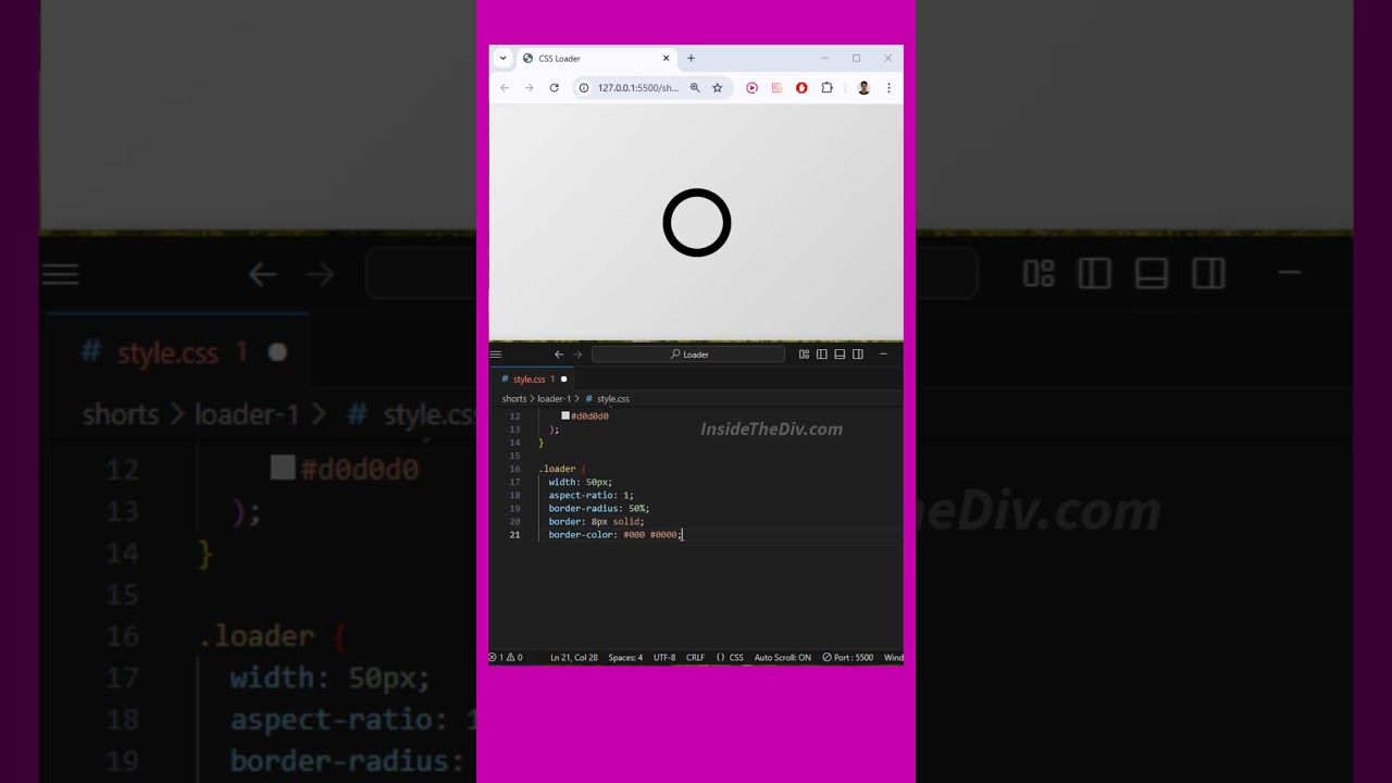 CSS Animation Tutorial | CSS Loader Challenge 9 #cssanimation #csstutorial #cssloader #shorts