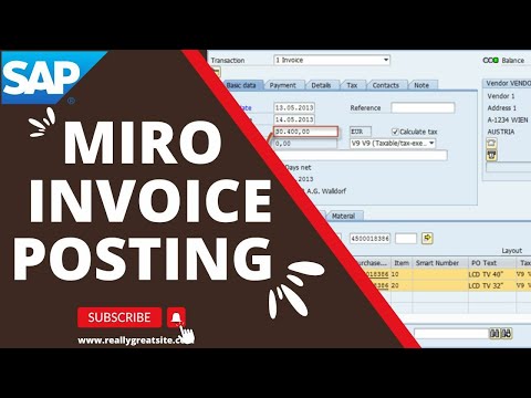 SAP Miro T-Code Incoming Invoice Posting in Hindi