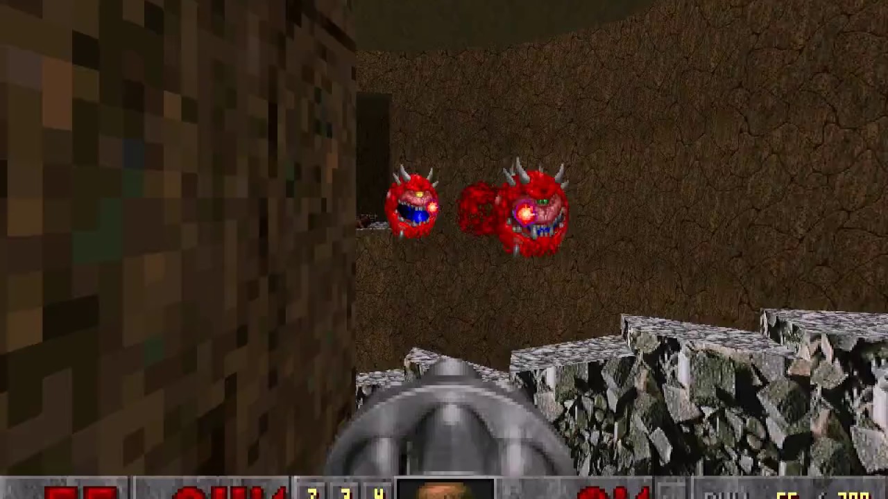 Cacodemons fight in Doom II (example 2)