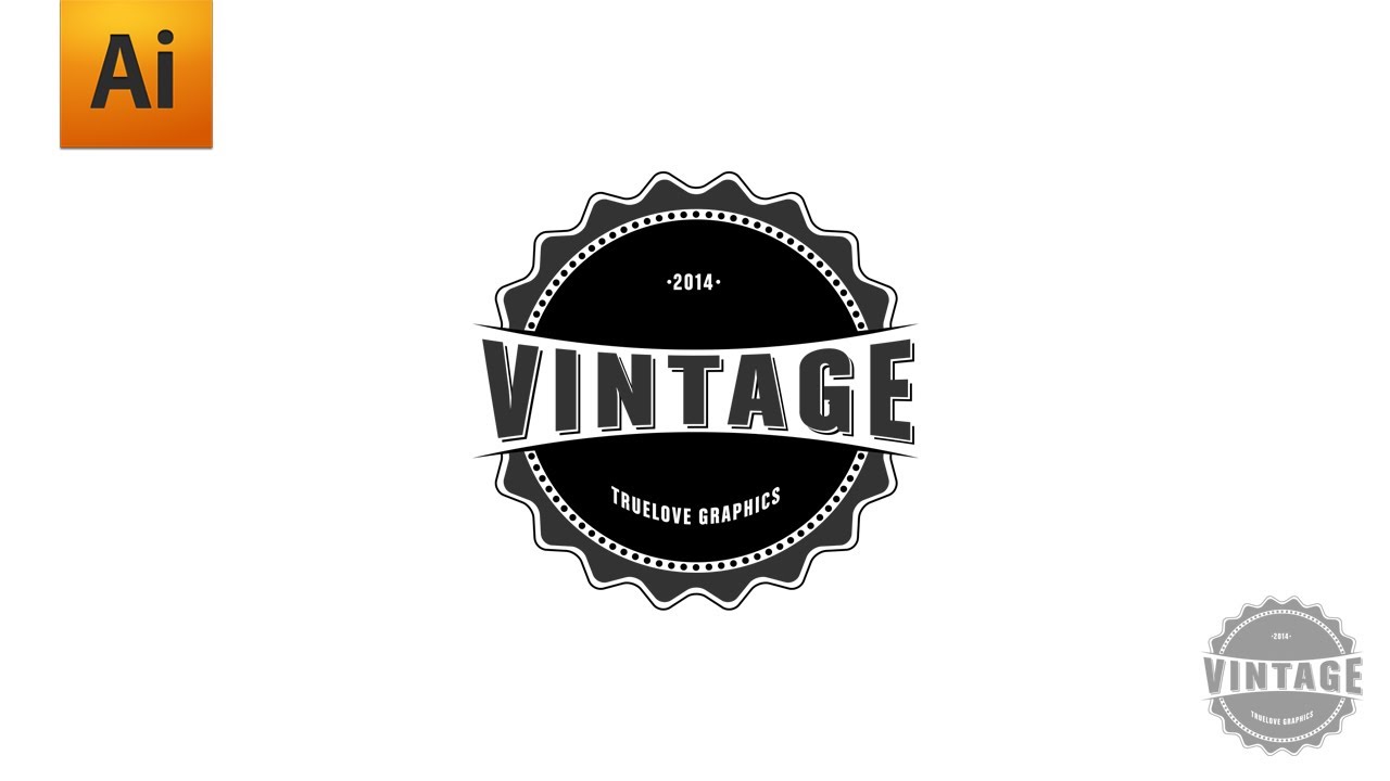Adobe Illustrator Tutorial - Vintage Logo Graphic Design