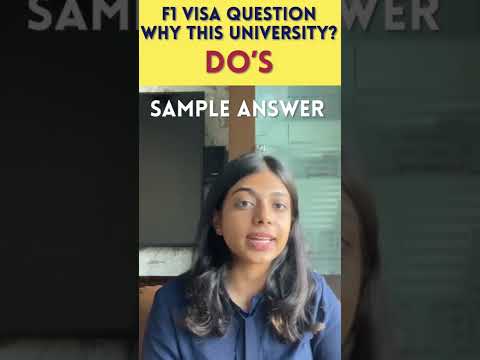 Best answer for Why this university | USA F1 visa