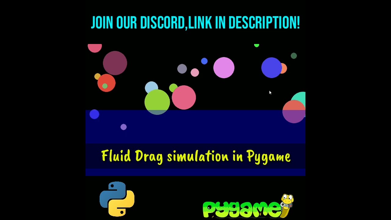 Fluid Drag Simulation in Pygame/Python 💧⛲🌊 #shorts #pygame #python #physics