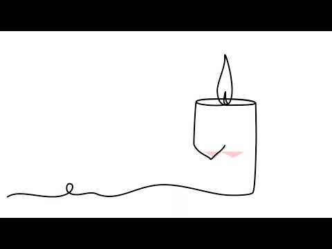 continuous one line drawing of a love candle. vector illustration