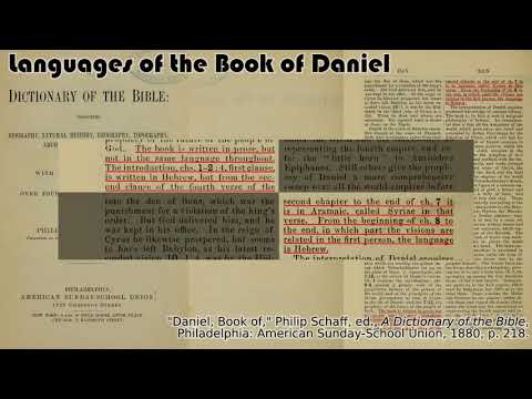 Languages of the Book of Daniel (Schaff, A Dictionary of the Bible, 1880)