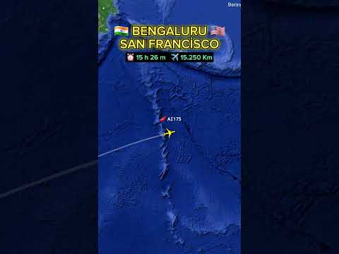 BENGALURU to SAN FRANCฤฐSCO Flight Route - Boeing 777 - 232(LR) - Air ฤฐndia #aviation #travel #flight