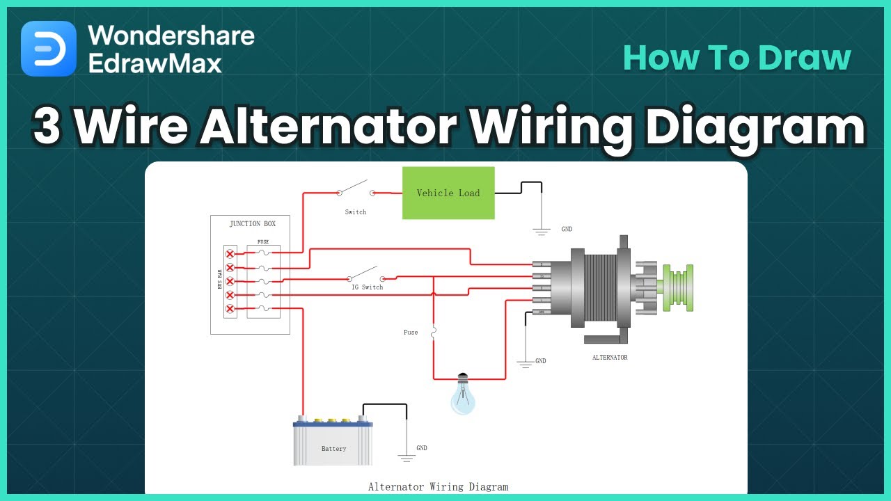How to Draw 3 Wire Alternator Wiring Diagram in EdrawMax