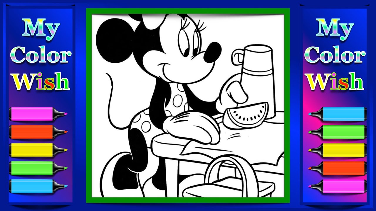 Disney Minnie Mouse Coloring Page | Speed Coloring | My Color Wish