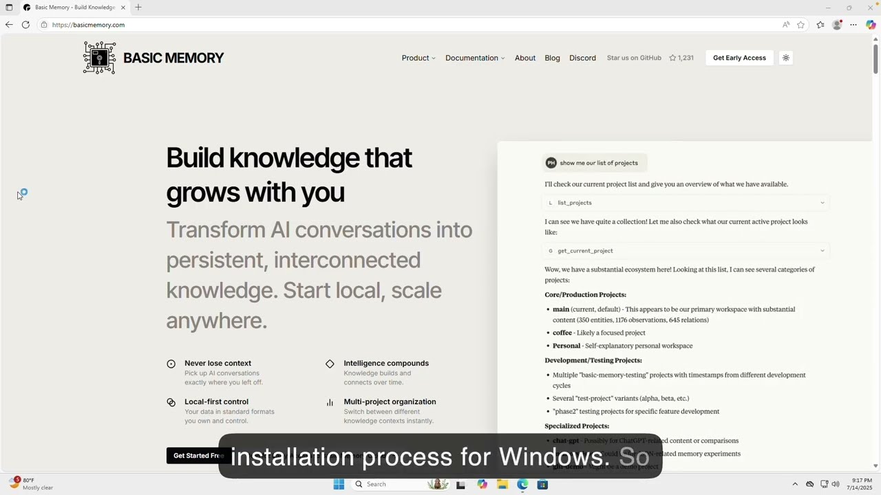 Windows Users - Install Basic Memory