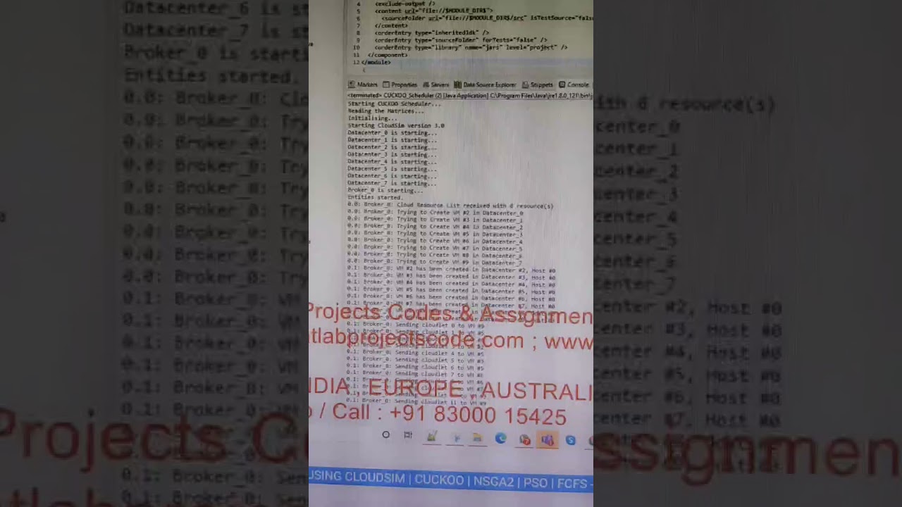TASK SCHEDULING USING CLOUDSIM | CUCKOO | NSGA2 | PSO | FCFS - CLOUDSIM PROJECT