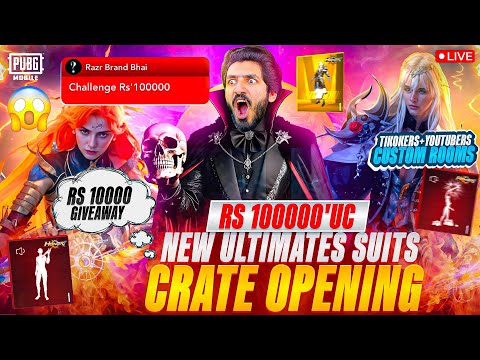 RS 100000 UC SPONSER BY RAZR BRAND BHAI NEW ULTIMATE SUIT CRATE OPENING TIKTOKERYOUTUBER CUSTOM ROOM