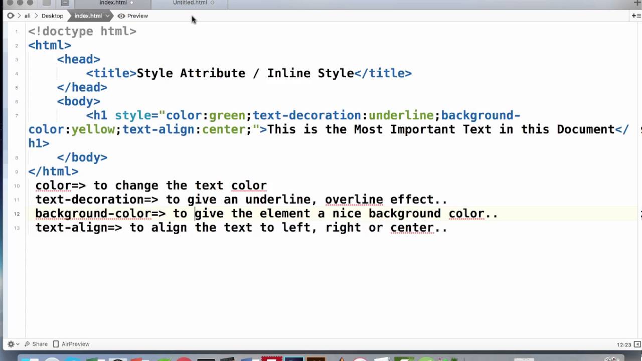 HTML Inline Style (Style Attribute) Tutorial