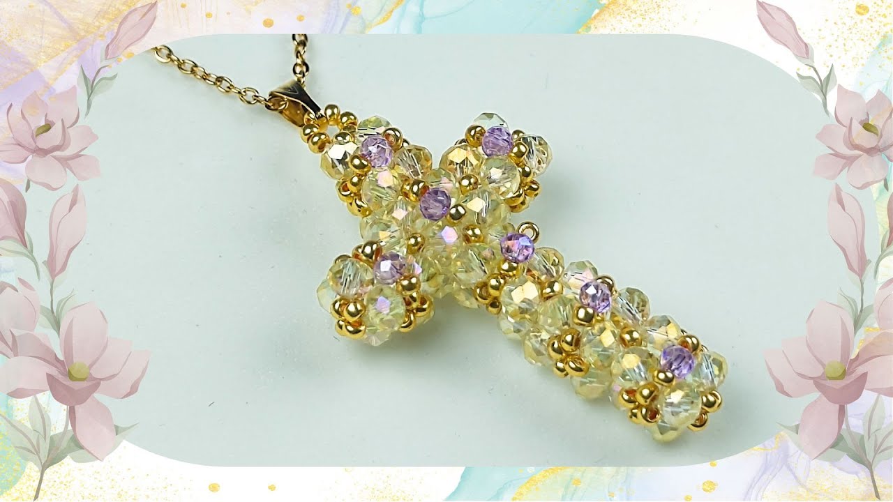 Cómo hacer una cruz con cristal de 2 y 4 mm con ángulo recto (RAW: Right angle weave).