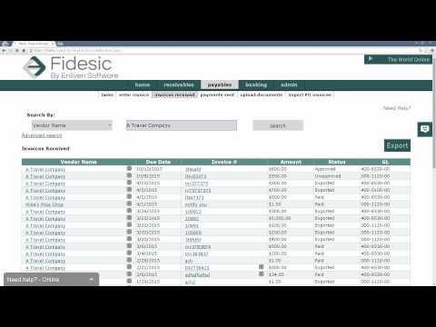 Fidesic Training - Searching for AP Documents, Running Reports