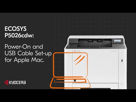 ECOSYS P5026cdw - Power-On and USB Cable Set-up for Apple Mac