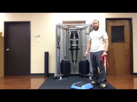 Single Leg Mini Squat Exercise With Added Resistance At TKE (Terminal ...