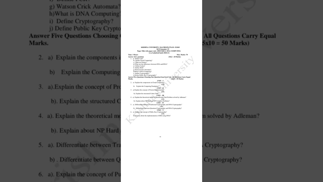 DEGREE 4th sem Krishna University ( DNA computing. web technology  cloud computing.Machine learning)
