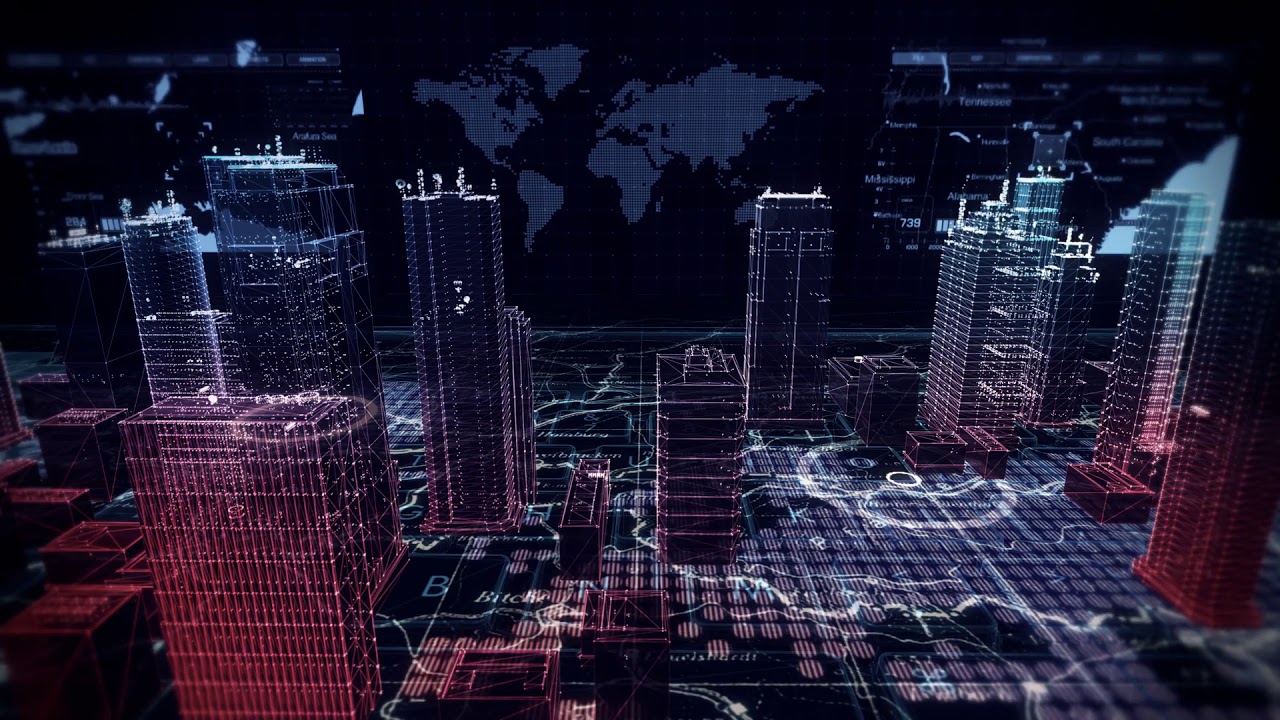 Virtual City Background Video HD