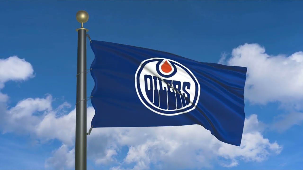 Edmonton Oilers Flag Logo Animation (moving clouds)