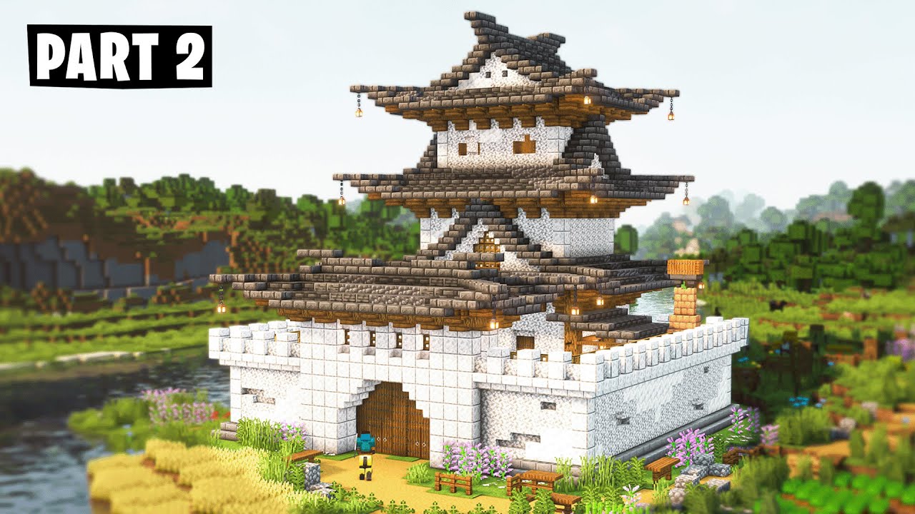 How to Build a Japanese Castle Base / House in Minecraft - [Part 2/3] - Minecraft Builders