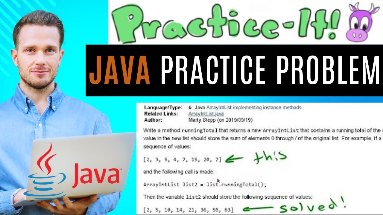 Java Practice It | Exercise 15.5: runningTotal | ArrayIntList, #implementing #instance #methods