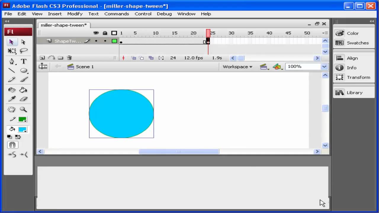 How to use hints with shape tweens in Flash